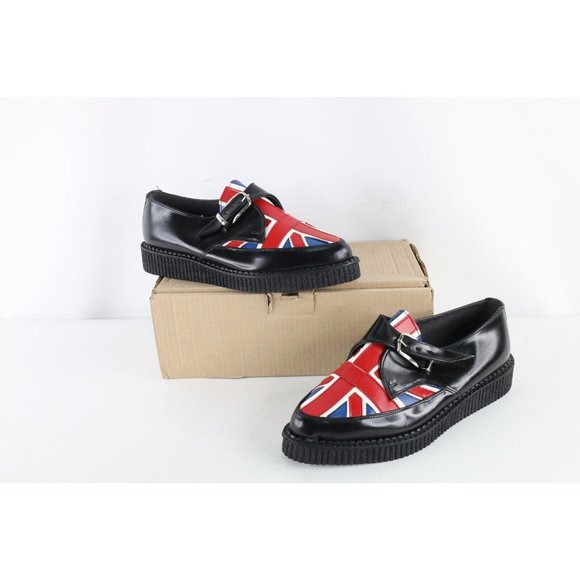Vintage | Shoes | Nos Vtg 9s Mens 9 Leather Grunge Goth Union Jack ...